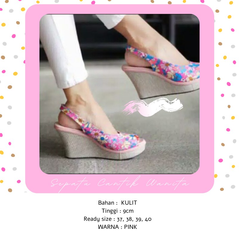 Jual THM Wedges Sandal Import Wanita Cewek Cewe Murah Sendal Spon Korea ...