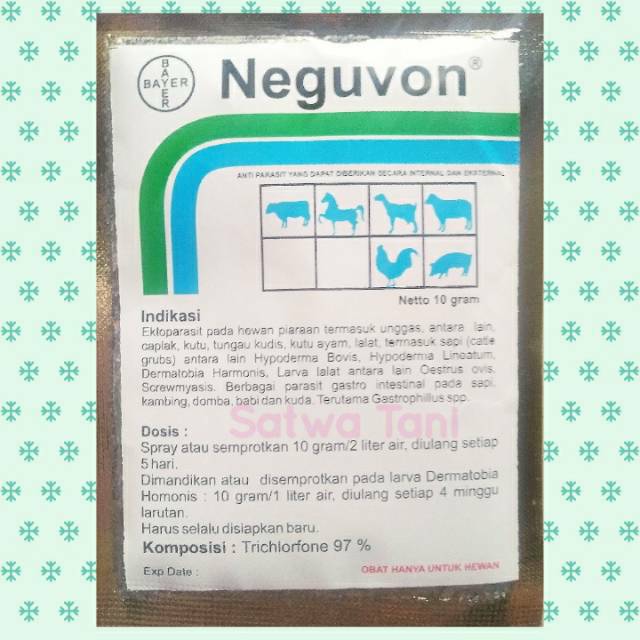 Jual NEGUVON 10 GR (OBAT KUTU, TUNGAU, CAPLAK, SEMUT DAN LALAT ...