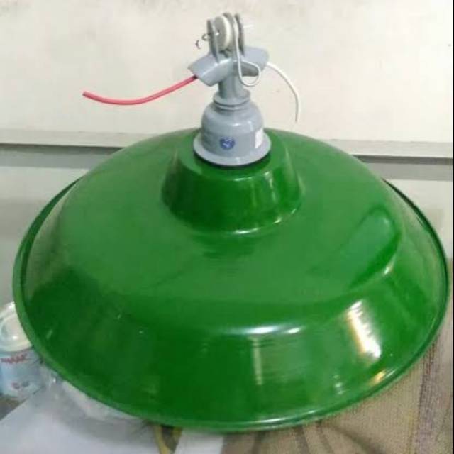 Jual Kap Lampu Satu Set Jalan WD Hijau Gantung E27 / Fitting Besi/ Lampu Tiang/ Kap Jalan ...