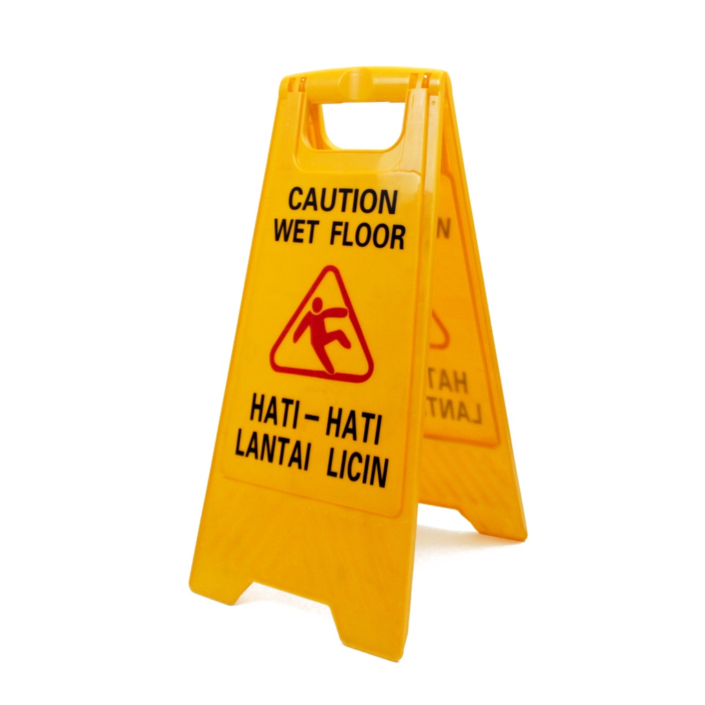 Jual Papan Tanda Hati-Hati Lantai Licin - signage Caution Wet Floor ...