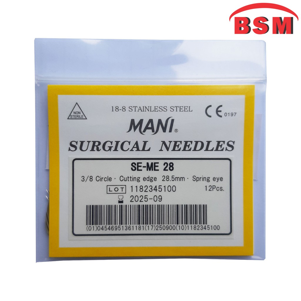 Jual Mani Surgical Needles SE-ME 28 Jarum Hecting Kulit Bedah Operasi ...