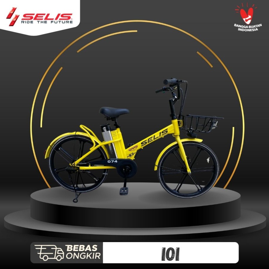 Jual Sepeda listrik Selis tipe IOI Kuning | Shopee Indonesia
