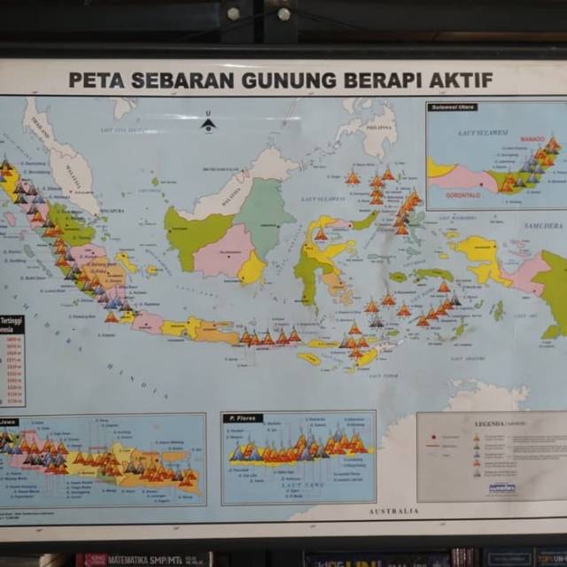 Jual Peta Sebaran Gunung Berapi Bingkai | Shopee Indonesia