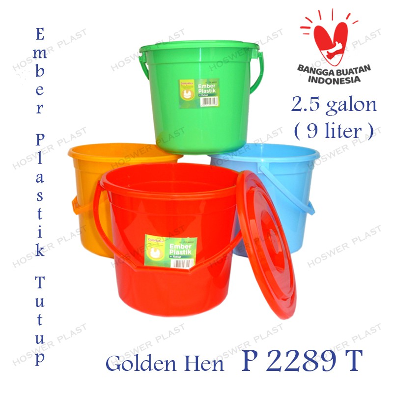 Jual 1 set Golden Hen Ember Plastik + Tutup / Timba / Pail 2,5 galon P ...
