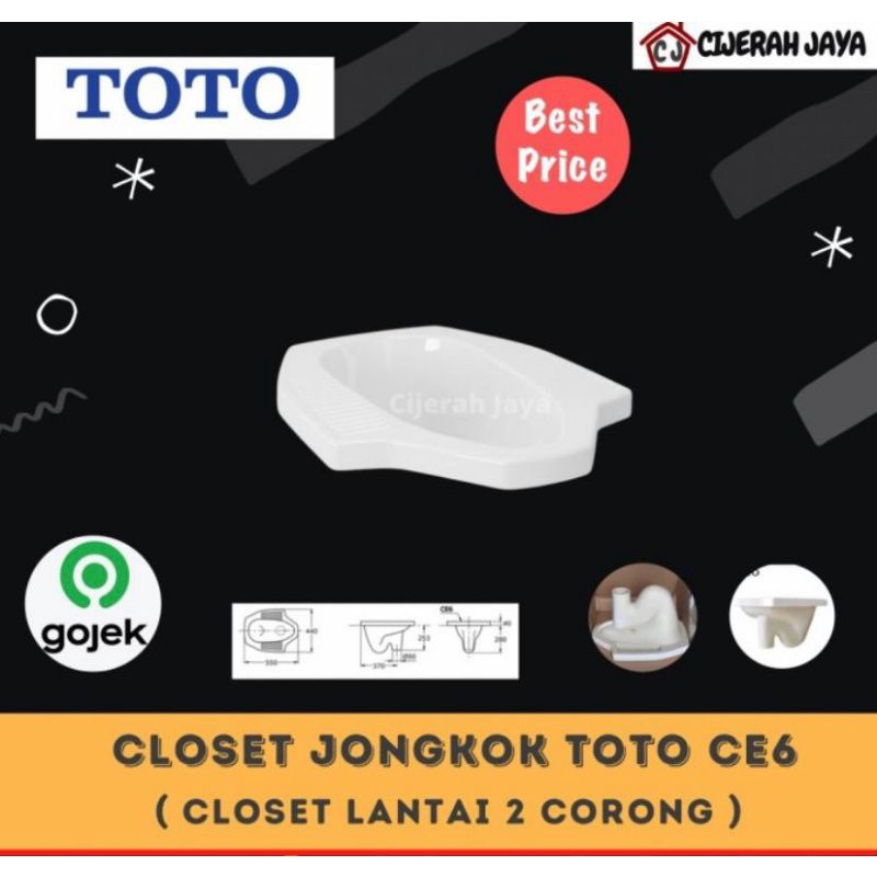 Jual TOTO CE6 / Closet Jongkok Toto CE6 / Kloset Toto Lantai 2 Corong ...