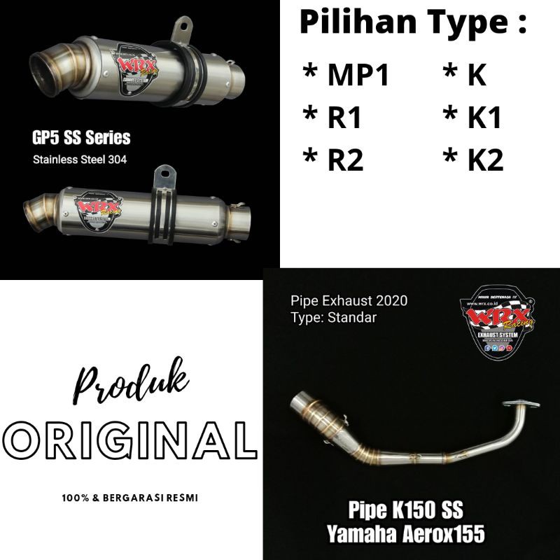Jual Knalpot WRX Racing Yamaha Aerox / All new Nmax 155 K150 / K175 GP5 ...