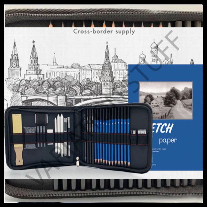 Jual 36 Pcs Sketching Set Drawing Kit Tools Pensil Gambar Sketsa Art ...