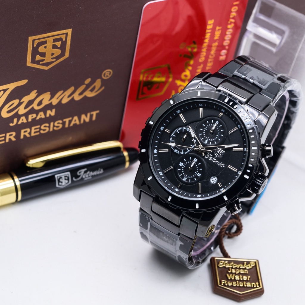 Jual Original JAM TANGAN PRIA TETONIS ORIGINAL RANTAI CHRONO TANGGAL AKTIF +FREE BOX & PULPEN ...