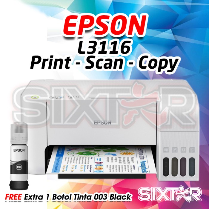 Jual Epson EcoTank L3116 All-In-One Ink Tank Printer (Print-Scan-Copy ...
