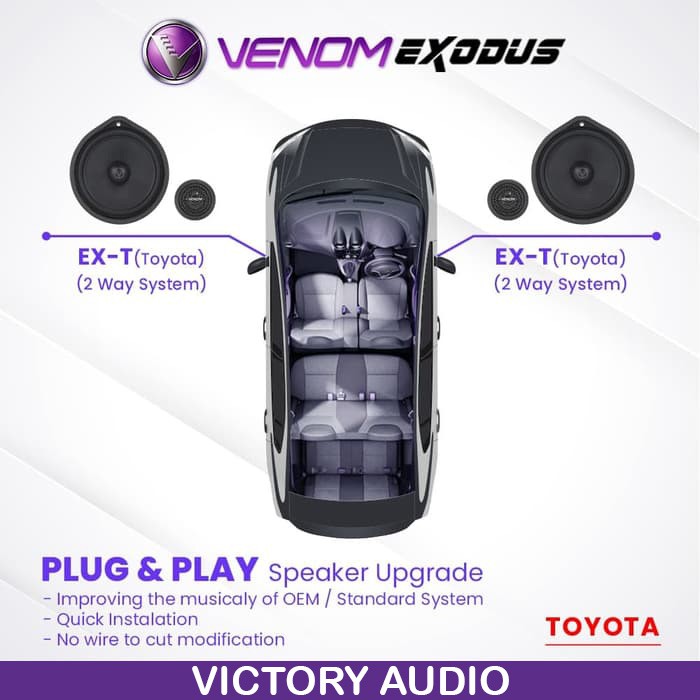 Jual Speaker Split 2-Way Component System VENOM EXODUS EX-T PnP OEM All ...