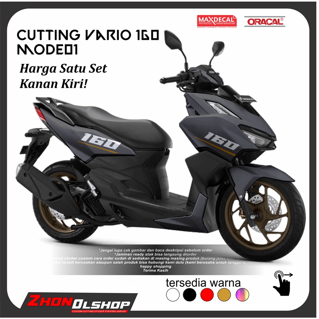 Jual VN02 CUTTING STICKER STRIP VARIO NEW 160 HITAM 2021-2022 CUTTING STRIPING VARIO 160 ...