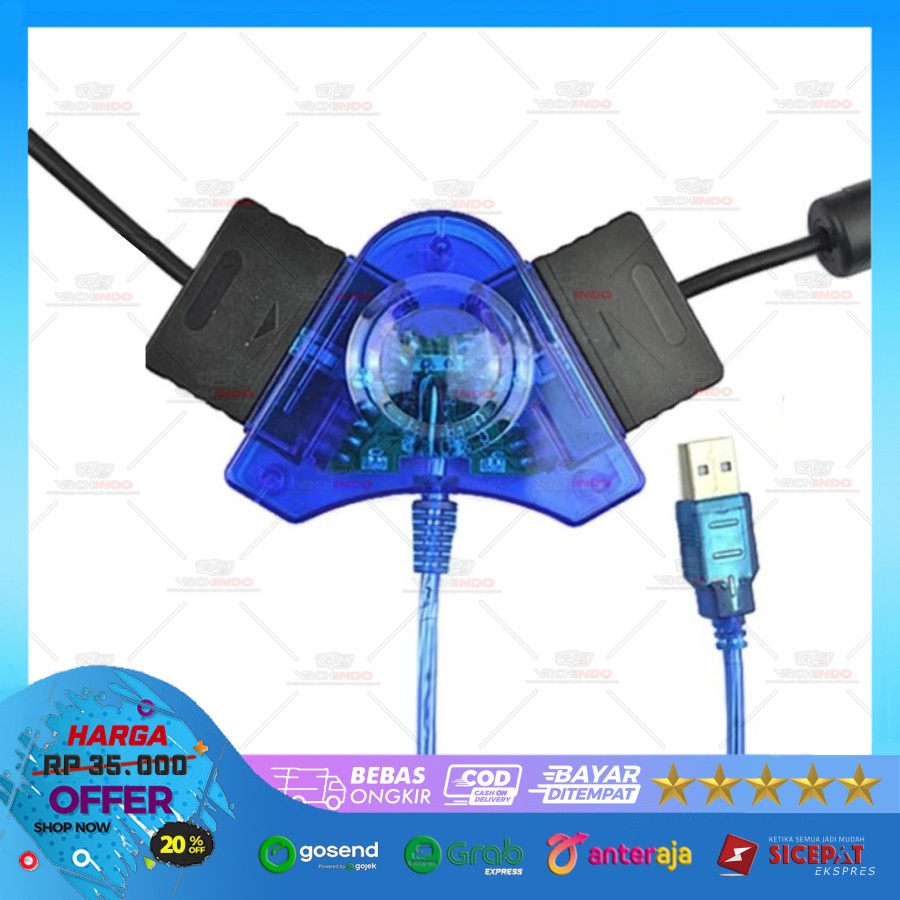 Jual Connector / Converter Stick PS ke PC & Laptop - Splitter Stik PS2 ...
