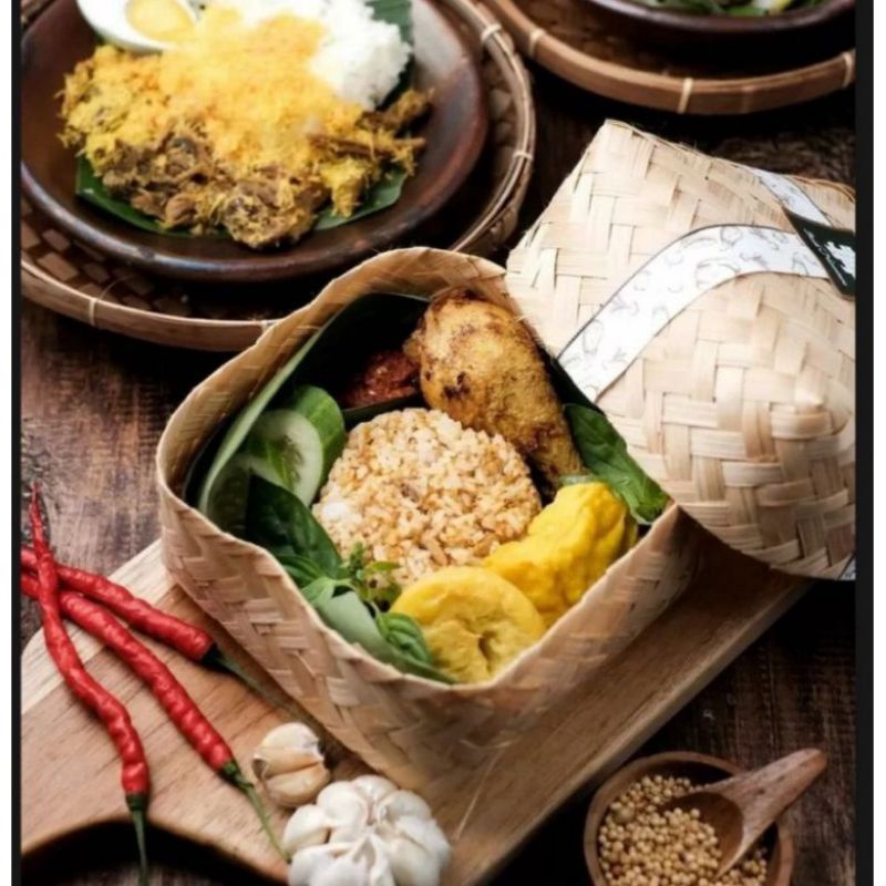Jual ( Sepasang ) Besek Nasi 15 X 15 Besek Nasi Berkat Besek Souvenir ...