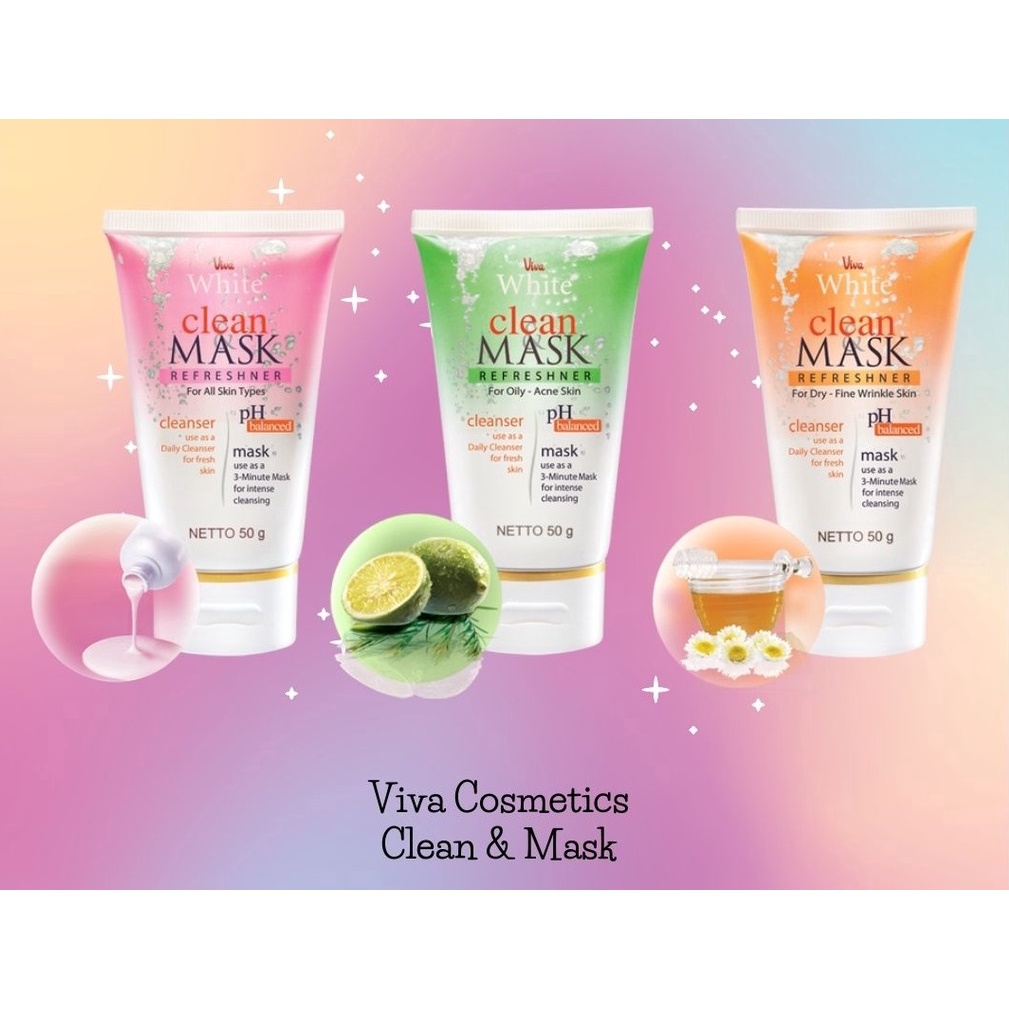 Jual Viva White Clean & Mask Refreshner For All Skin Types / Oily-Acne ...