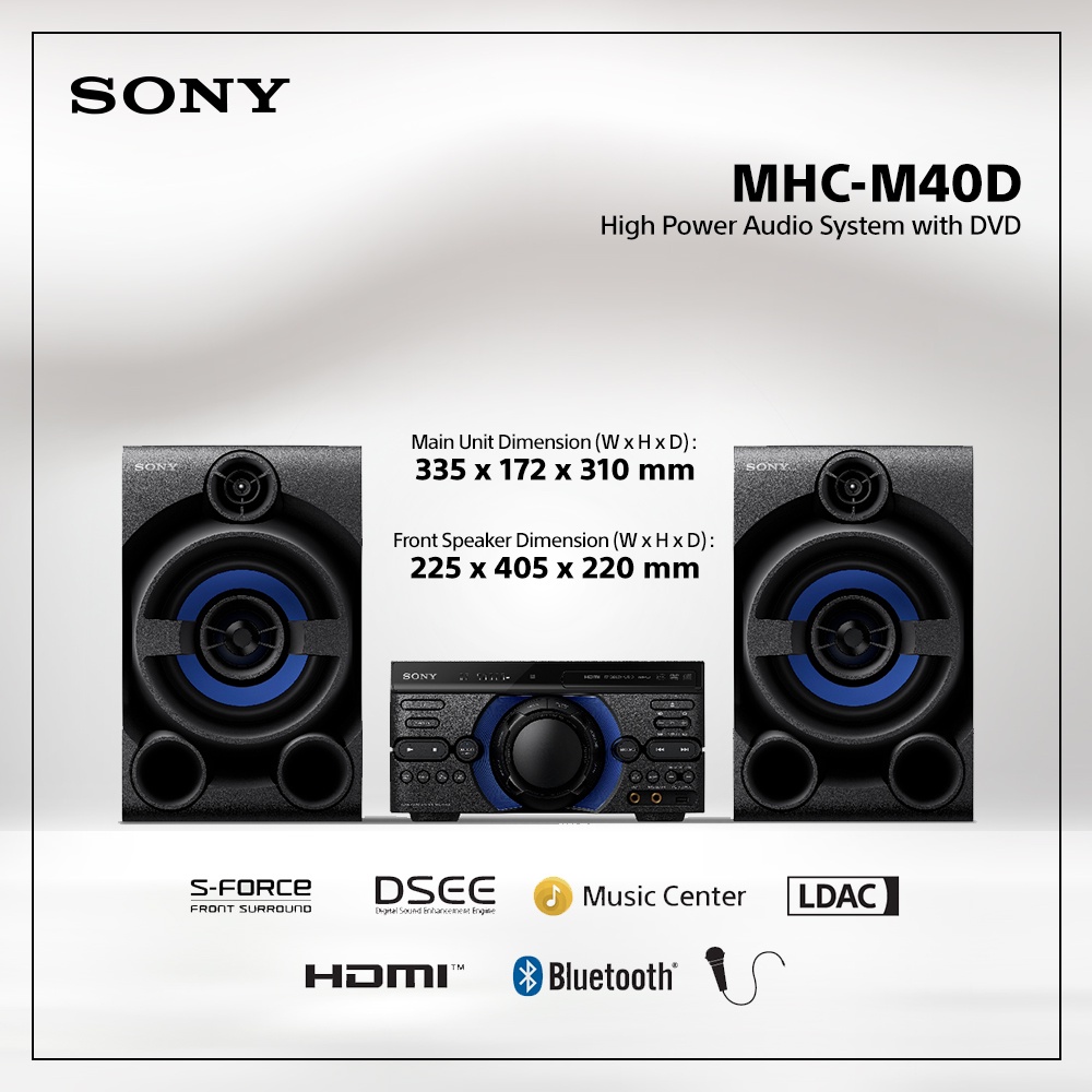 Jual SONY MHC-M40D High Power Audio System with DVD / Hi-Fi MHC 40 ...