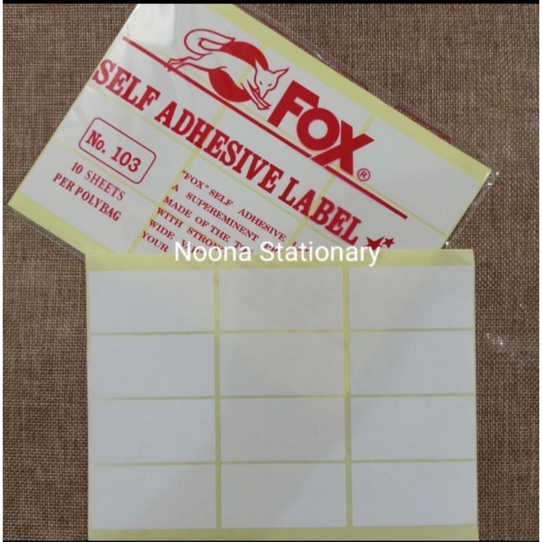 Jual Fox Label Sticker / Label Nama Buku / Sticker Nama Undangan ...