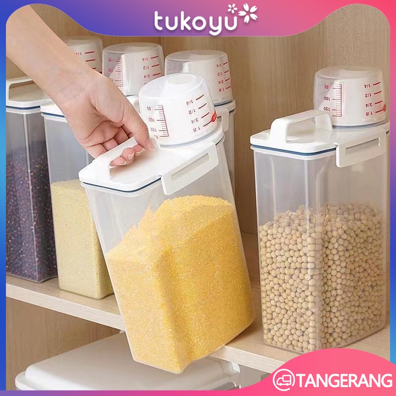 Jual Tempat Penyimpanan Beras Sereal/Botol Dry Food Dengan Cup/Toples ...