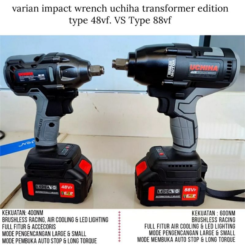 Jual PROMO!!! Impact wrench 88VF 48VF UCHIHA mesin pembuka baut ban ...