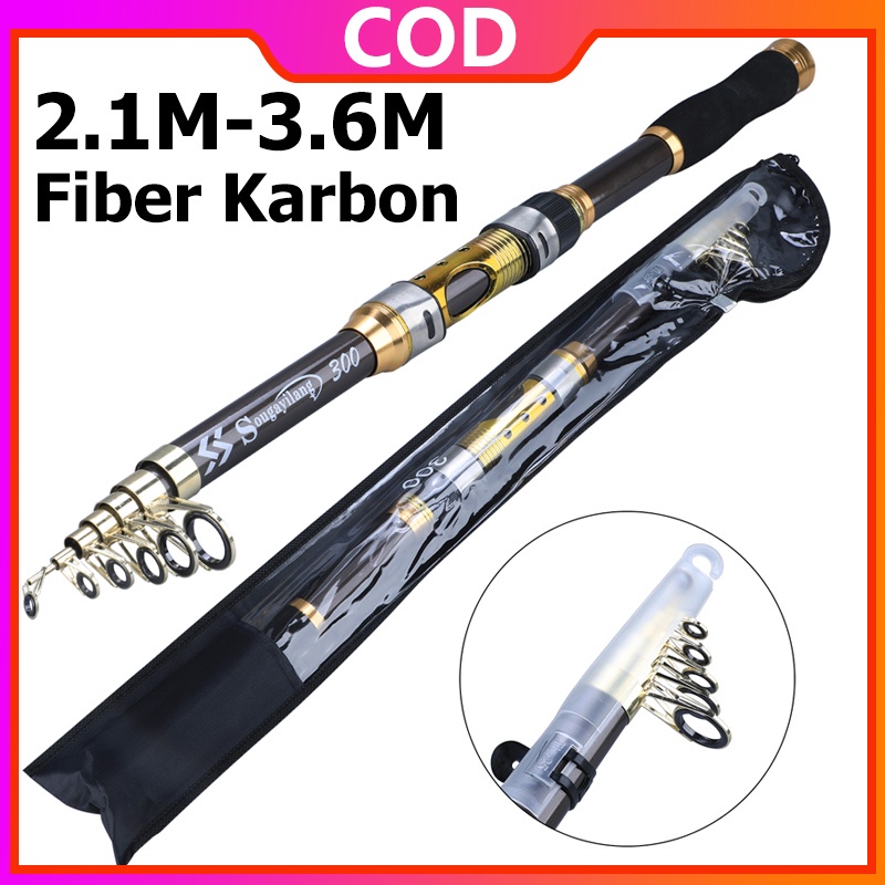 Jual Sougayilang Pancing Teleskopik Portabel 2.1m-3.6m Carbon Fiber Spinning Fishing Rod ...