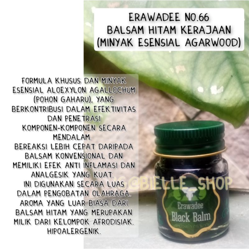 Jual Erawadee No.66 Balsam Hitam Kerajaan Minyak Esensial Agarwood ...