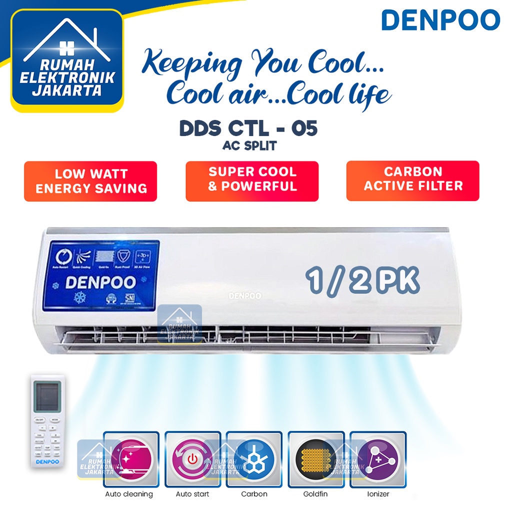 Jual Denpoo AC 1/2 PK DDS 05 /CTL Low Watt R 32 - PLUS PASANG | Shopee ...