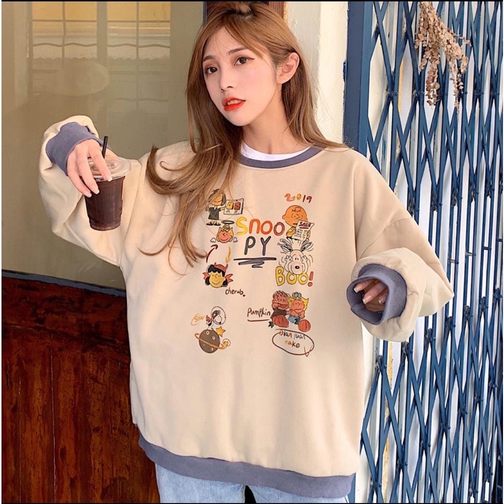 Jual NEW SNOOPY Sweater Kekinian Ala Korea Crewneck Sweatshirt Kpop ...