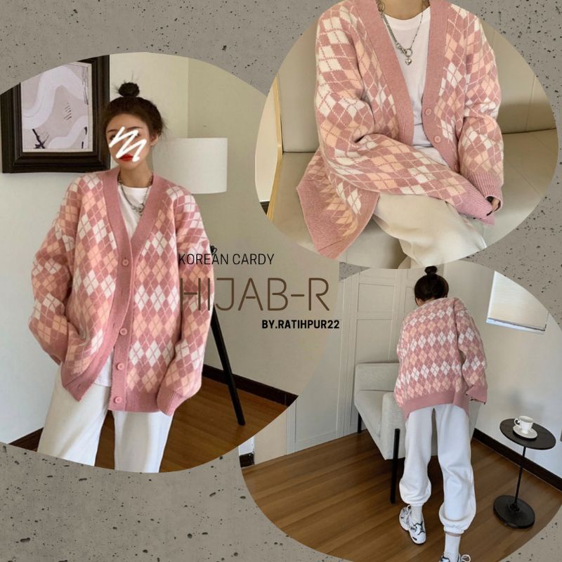 Jual HIJAB-R / NOONA Korean Cardy Knit (REALLPICT) / cardy oversize ...