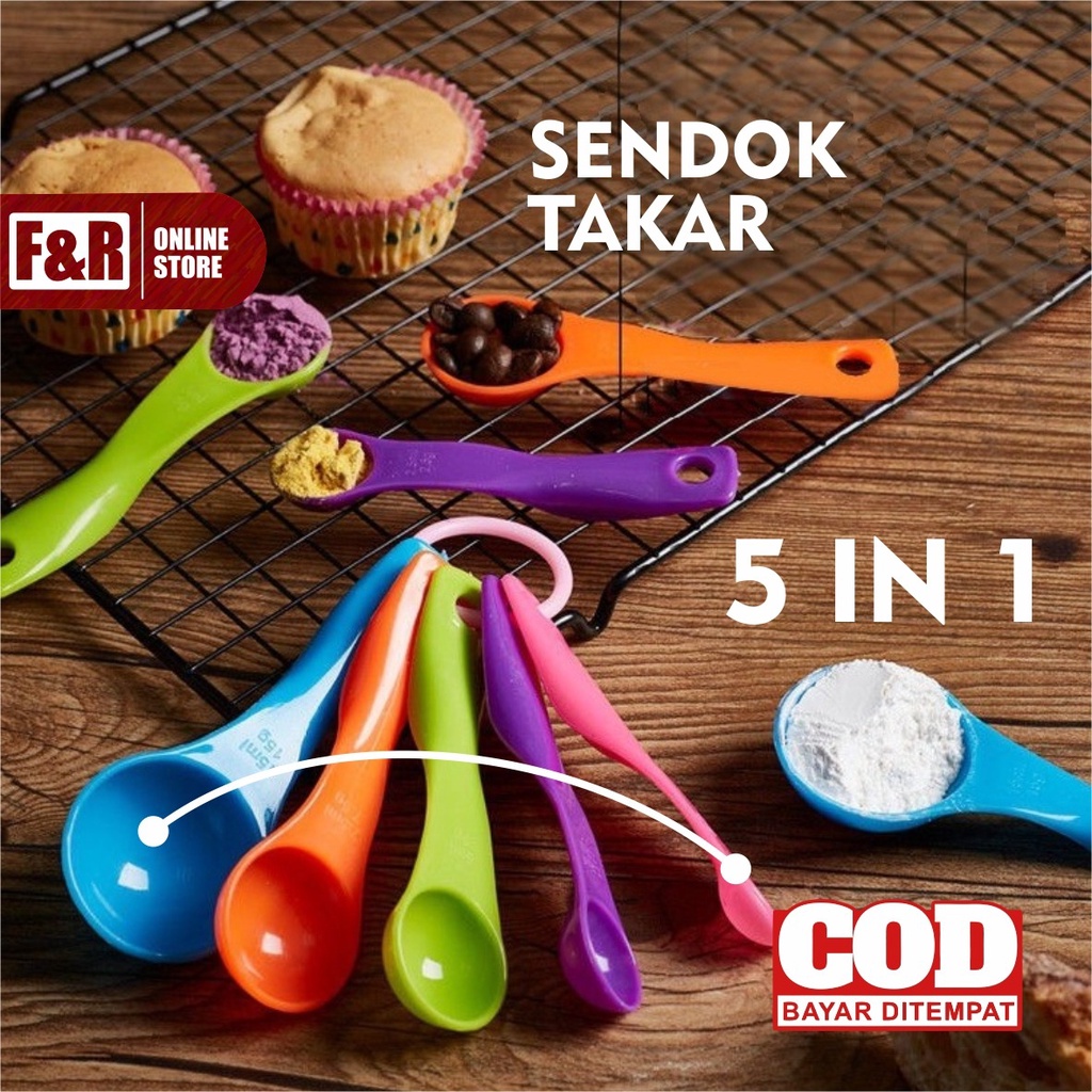 Jual Sendok Takar Set 5 in 1 Takaran Plastik Warna Serbaguna Bumbu ...
