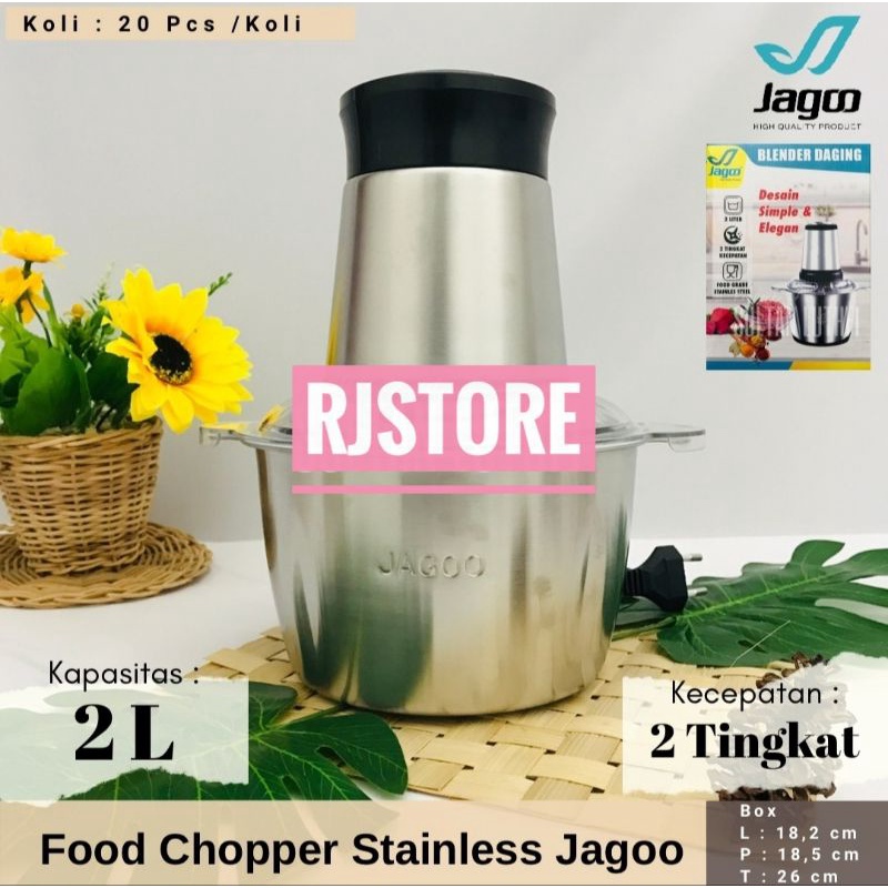 Jual Food Chopper Stainless Jagoo / food chopper 2 L murah | Shopee ...