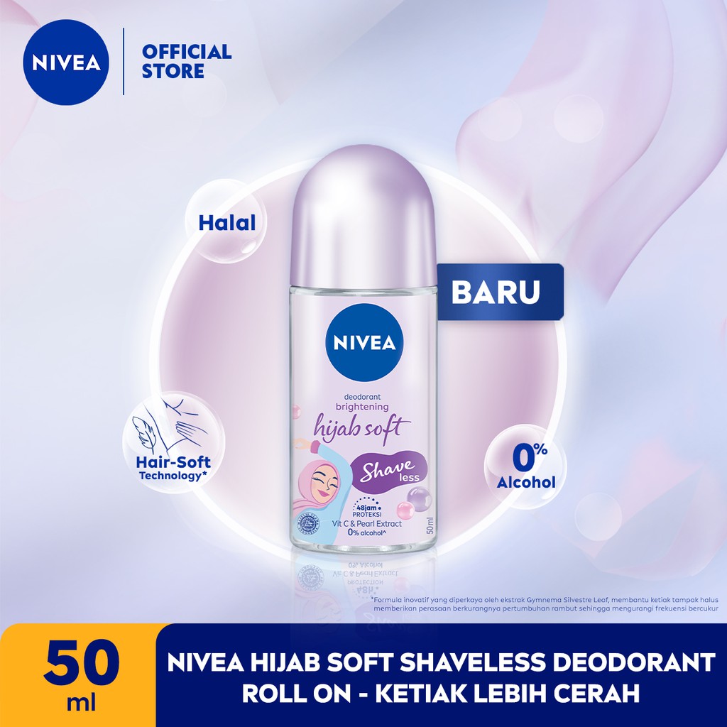 Jual NIVEA Deodorant Roll On Brightening Hijab Soft 50ml - Deodorant ...
