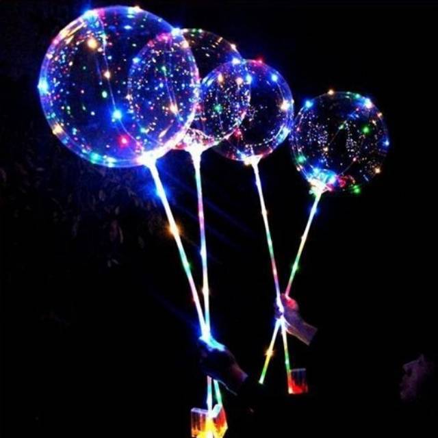 Jual Colorful LED Transparent Baloon | Balon Bening LED Warna Warni | Bobo Baloon | Balon ...