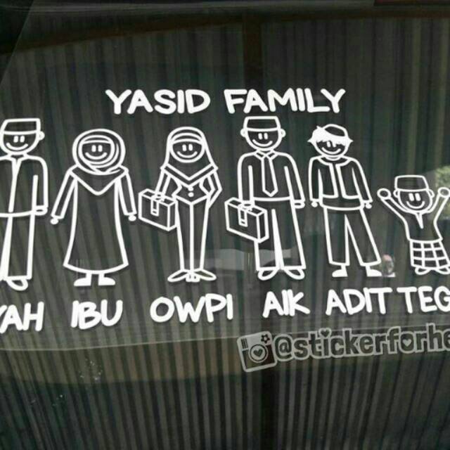Jual Stiker Custom Decal Happy Family Keluarga Muslim untuk Mobil ...
