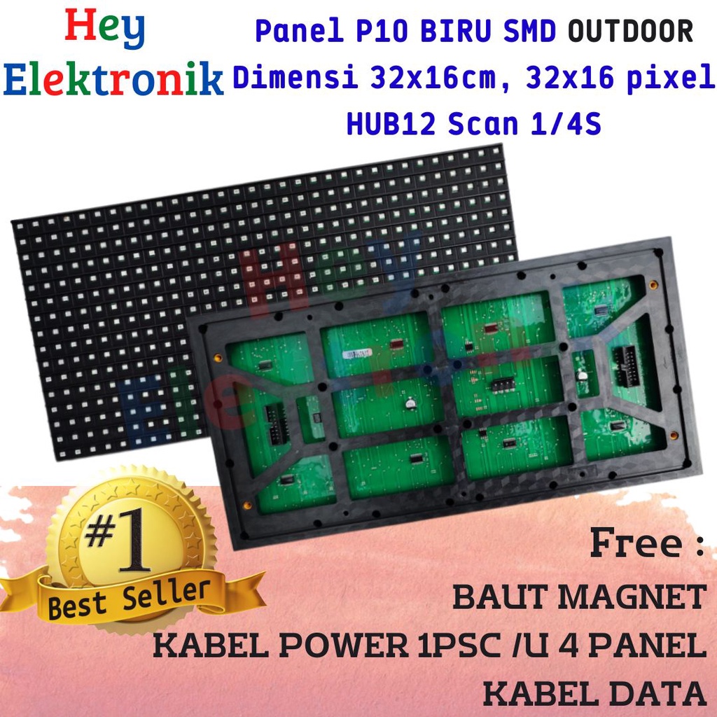 Jual Panel module modul Led P10 Running tex SMD Biru Full Outdoor ...