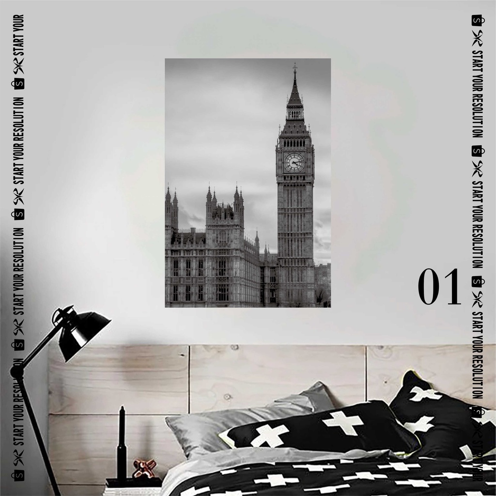 Jual Poster Dinding Arsitektur Tema Gothic Black & White Aesthetic ...