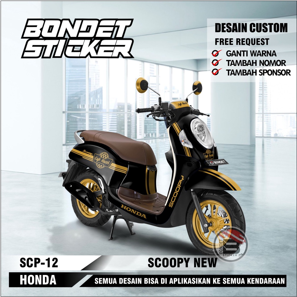 Jual STICKER SCOOPY - DECAL MOTOR HONDA SCOOPY NEW FULL BODY KODE SCP12 ...