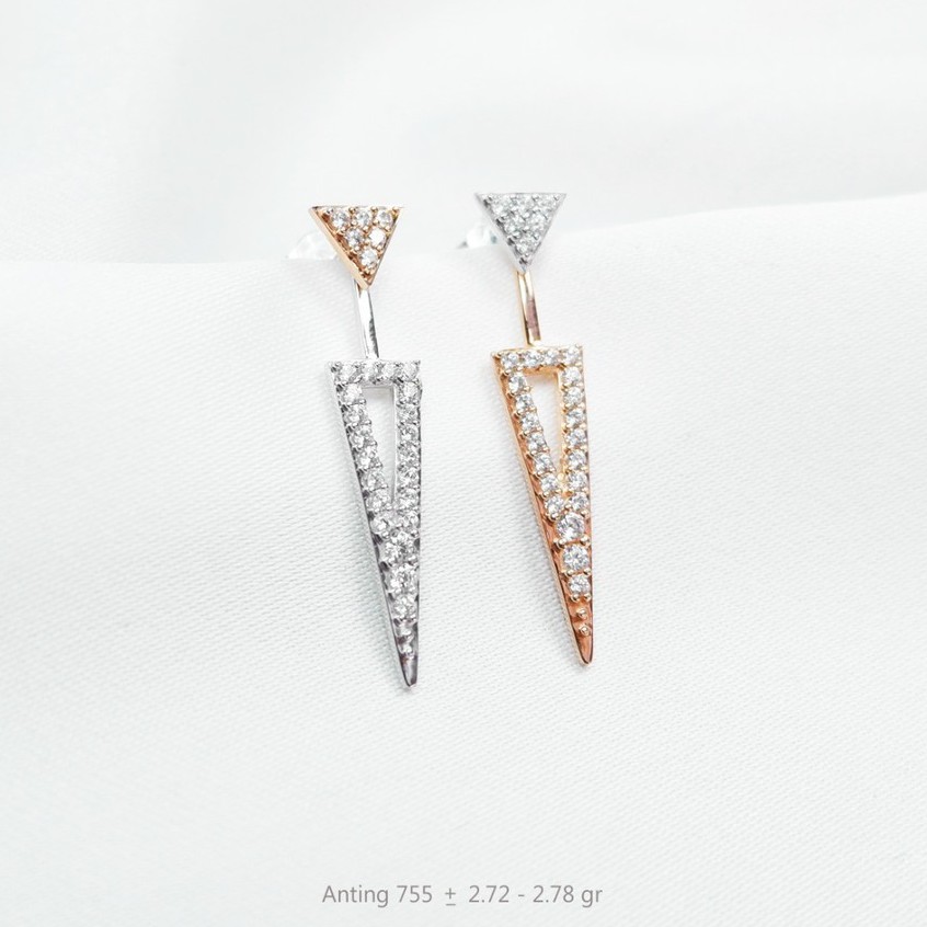 Jual Anting Sandra Dewi Gold Seri Criss Cross Kadar 755 3AZ0419 ...
