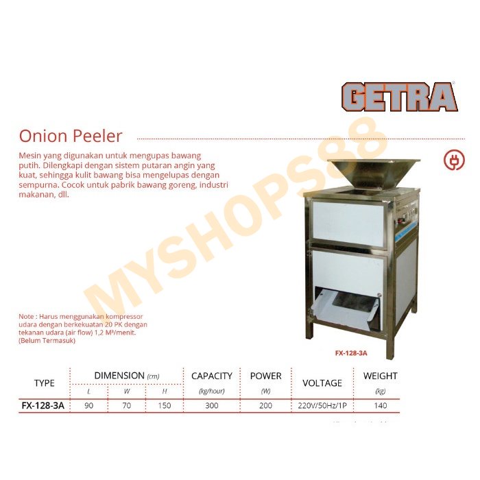 Jual GETRA FX-128-3A ONION PEELER/MESIN PENGUPAS KULIT BAWANG | Shopee Indonesia
