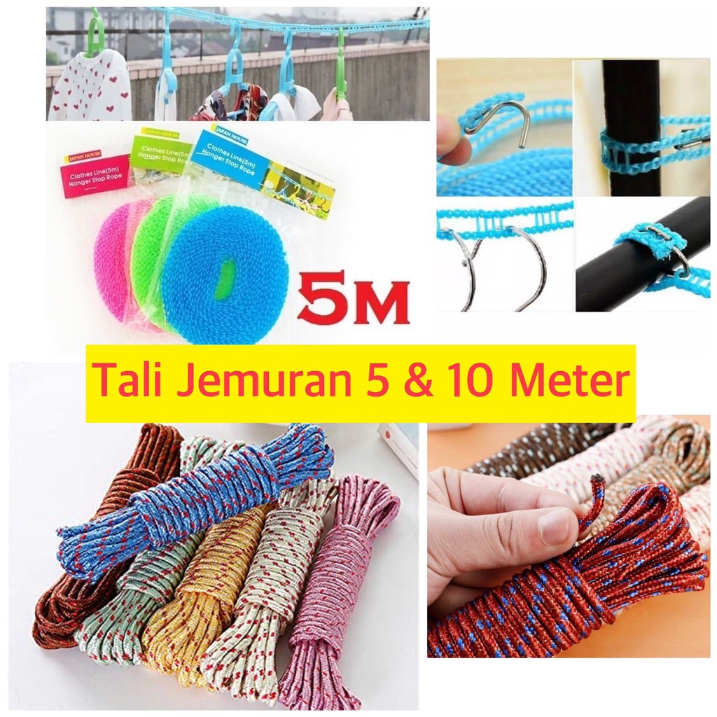 Jual TALI JEMURAN BAJU 10 METER TALI TAMBANG 10 METER SERBAGUNA TALI ...