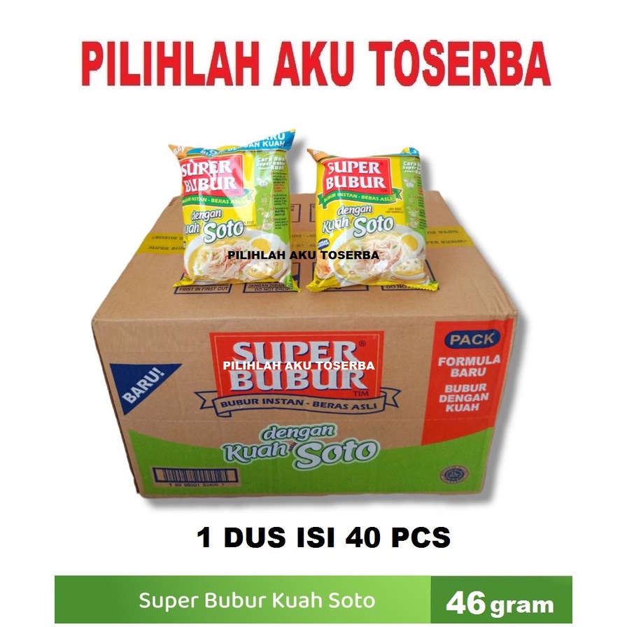 Jual Super Bubur KUAH Rasa SOTO Ayam @46 Gr - ( HARGA 1 DUS ISI 40 PCS ) | Shopee Indonesia