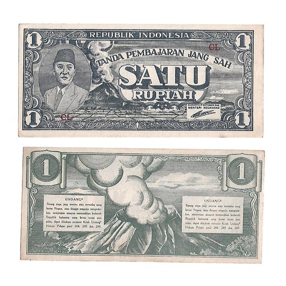 Jual Uang kuno Indonesia 1 Rupiah 1945 Seri ORI Known as White Money ...