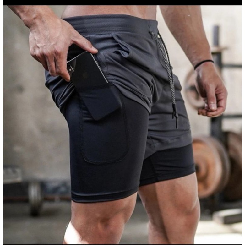 Jual Celana Pendek Olahraga Pria Lari Gym Fitness Training - Celana ...