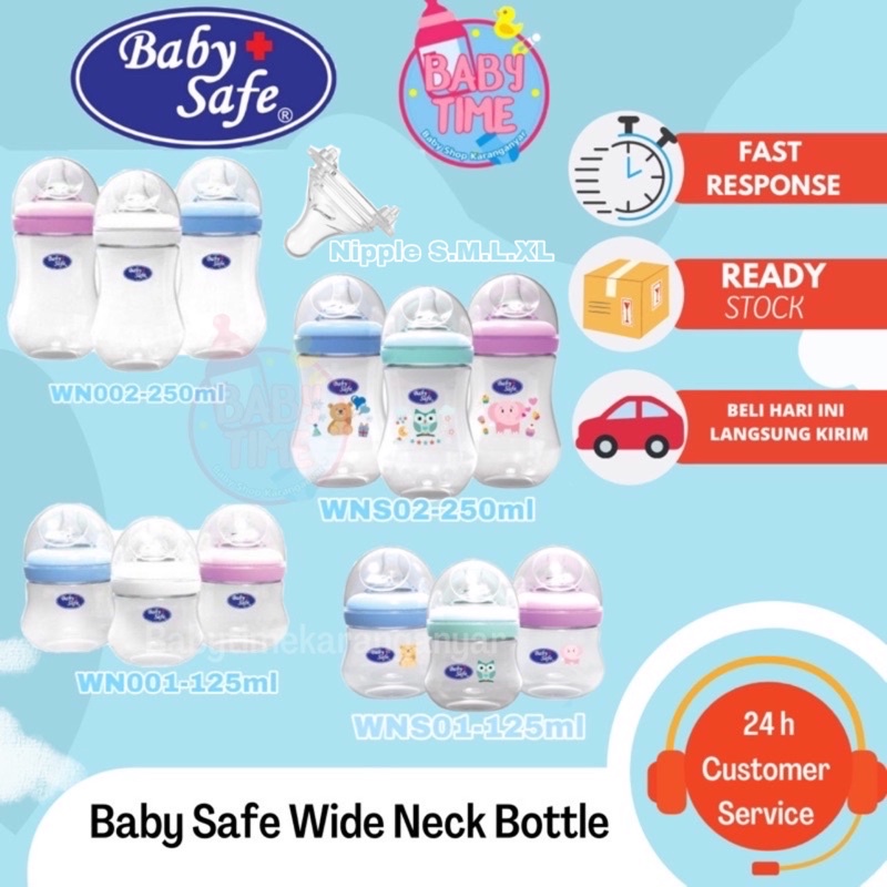 Jual Baby Safe Botol Susu Anak Bayi 125ml /250ml Wide Neck Baby Bottle ...