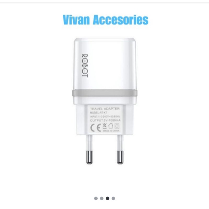 Jual ROBOT RT-K7 Quick charge 5V/1A Fireproof changer white K7 | Shopee ...