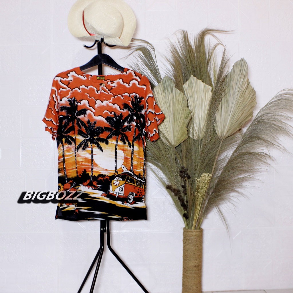 Jual BIGBOZZ BAJU KATUN BALI PRIA WANITA MOTIF PANTAI BUS / KAOS BAL ...