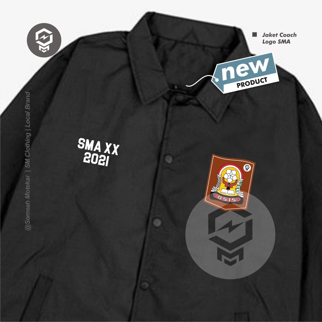 Jual Jacket Coach Custom | Jaket Aesthetic Logo Sekolah SMA SMP Cowo ...