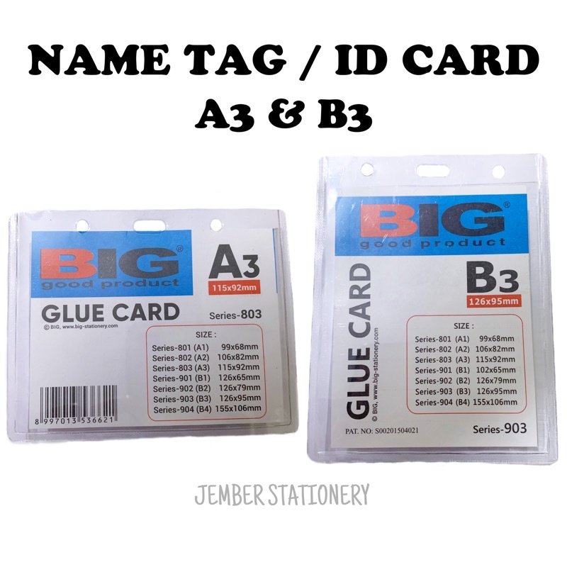 Jual (20pcs) Name Tag / ID CARD A3 B3 | Shopee Indonesia