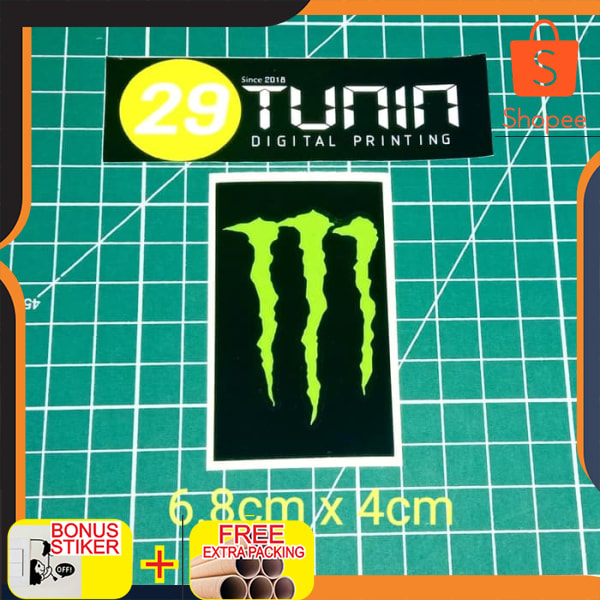 Jual Cutting Sticker Visor Helm Monster Energy 2 warna Keren | Shopee ...