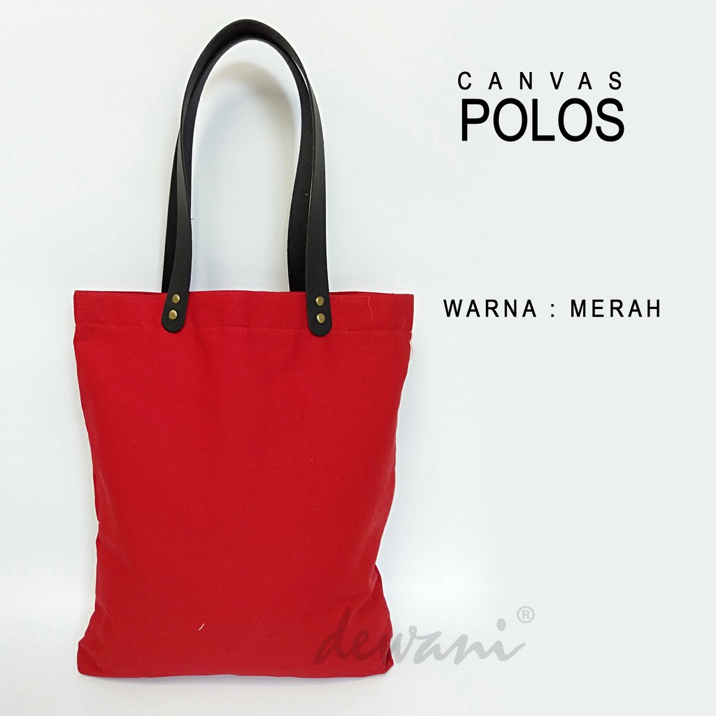 Jual Dewani - Totebag Canvas Merah Polos Tas Kanvas Simple | Shopee ...