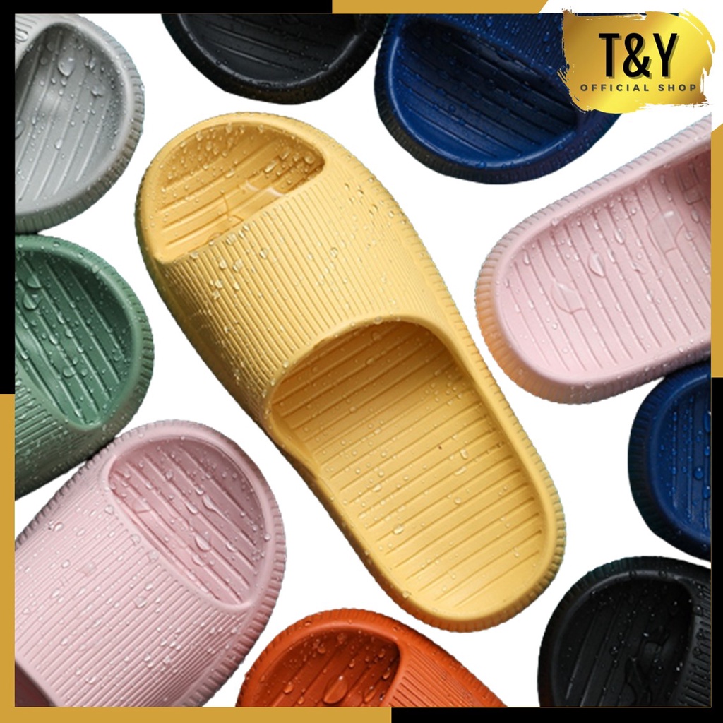 Jual T&Y Sandal Slop Karet Tebal Polos Garis Rumah Berkualitas 6493 ...