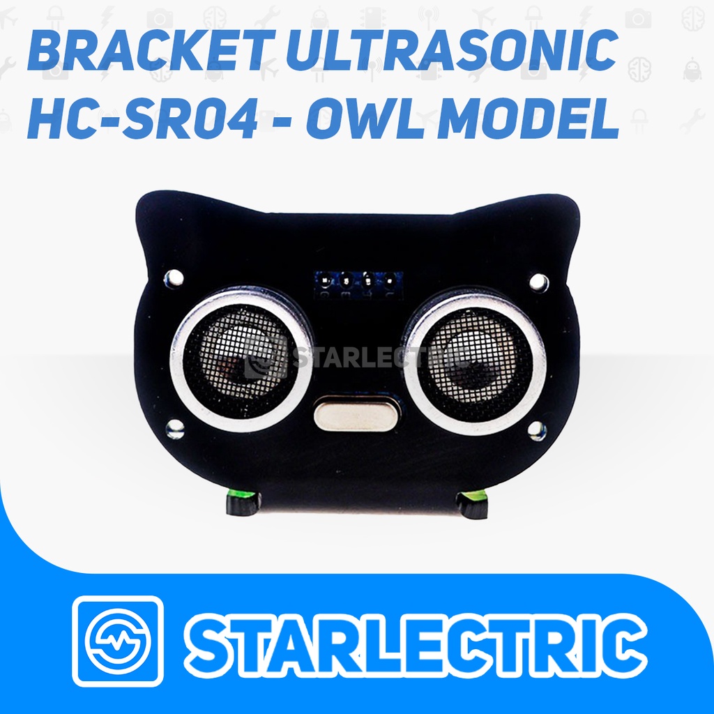 Jual Bracket HC-SR04 Black OWL Mounting Ultrasonic SR04 Holder Acrylic ...